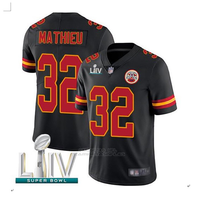 Camiseta NFL Game Kansas City Chiefs 32 Tyrann Mathieu Negro Replicas ...